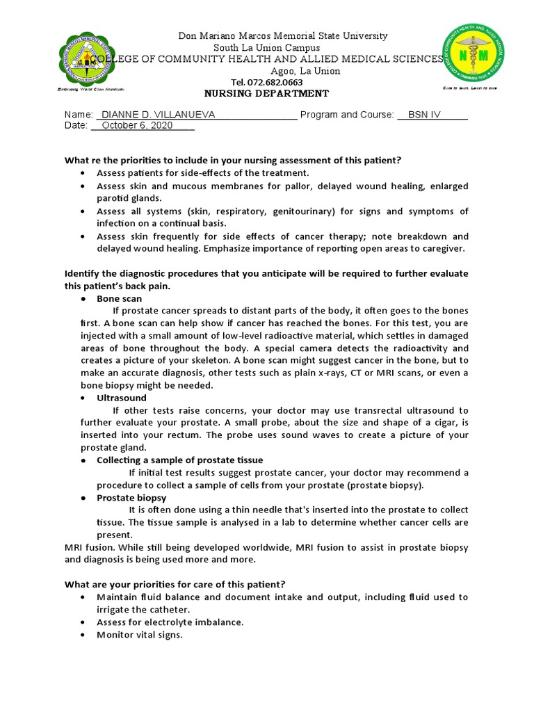 NCM 106 Module 2 Lesson 1 | PDF | Biopsy | Prostate Cancer
