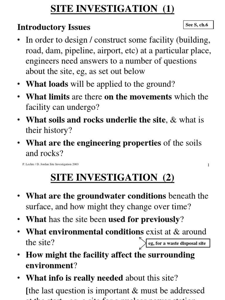 Session 10.1 - Site Investigation | PDF | Drilling Rig | Civil Engineering
