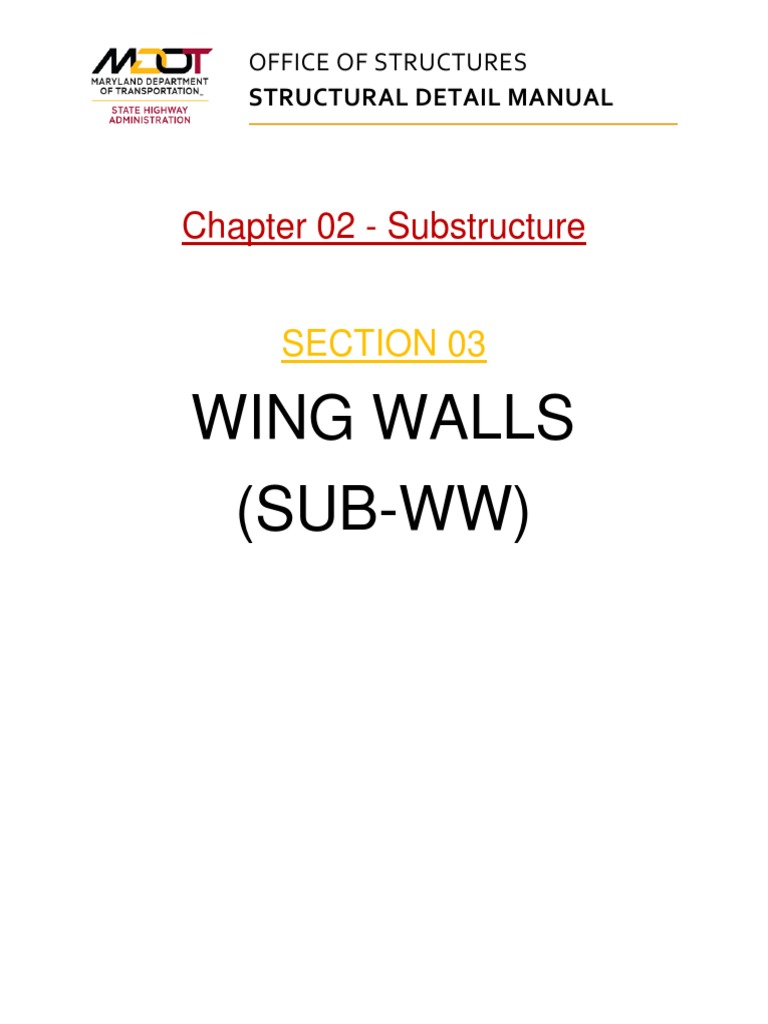 Wing Walls (SUB-WW) : Chapter 02 - Substructure | PDF | Structural ...
