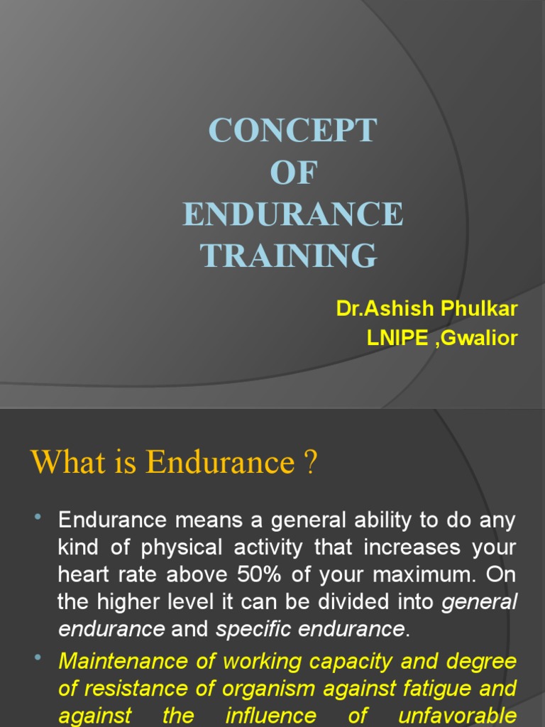Concept of Endurance Training | PDF | Aerobic Exercise | Lactic Acid