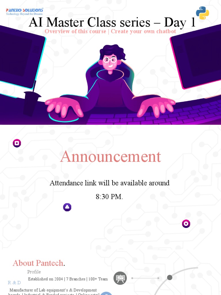 AI Master Class Series - Day 1: Overview of This Course - Create Your Own Chatbot | PDF ...