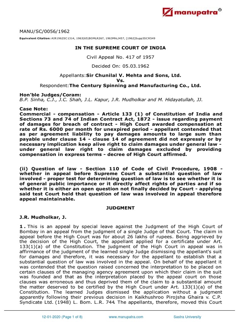 B.P. Sinha, C.J., J.C. Shah, J.L. Kapur, J.R. Mudholkar and M ...