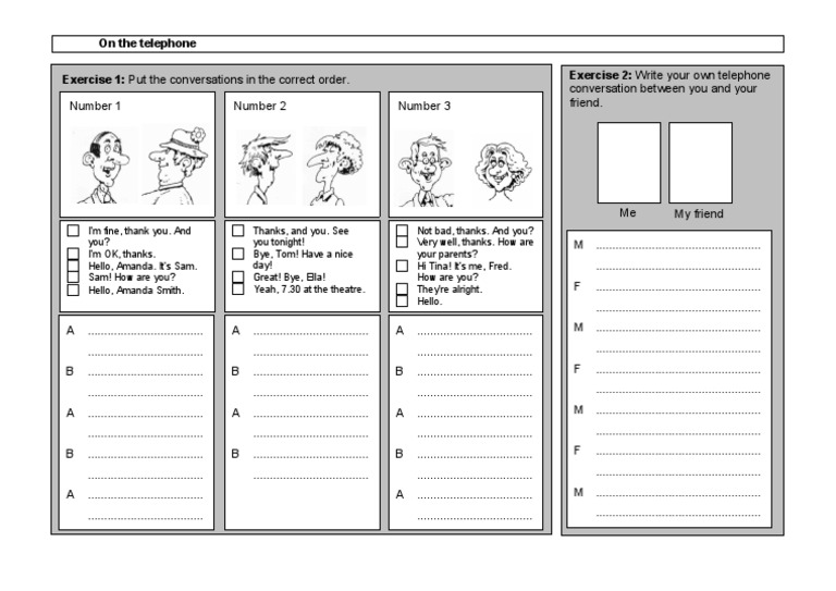 Telephone Conversation Worksheet | PDF