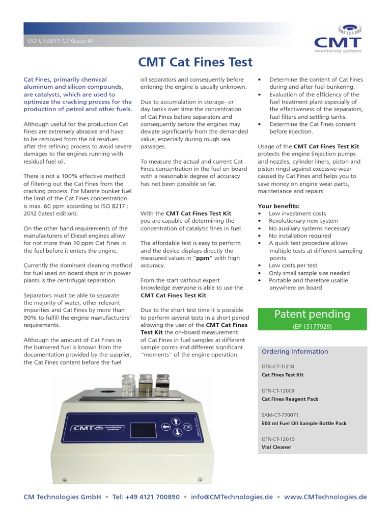 DO-C10011-CT-Cat-Fines-Test Kit PDF | PDF | Fuel Oil | Engines