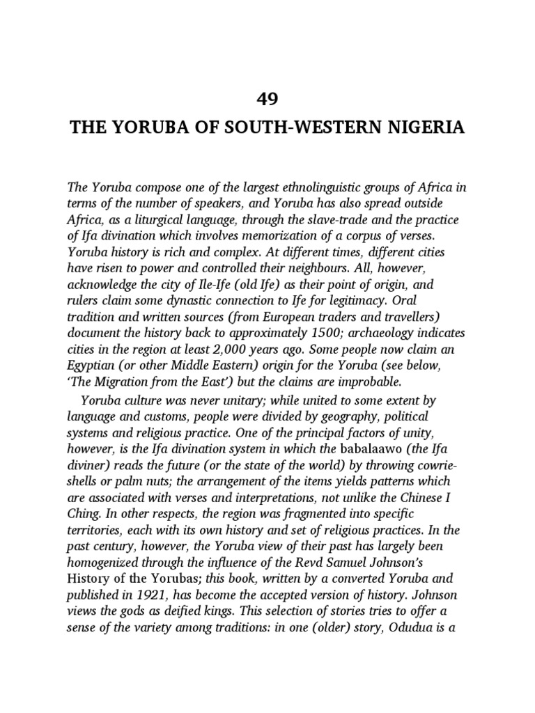 Yoruba Origin Myths | PDF | Muhammad | Religion And Belief