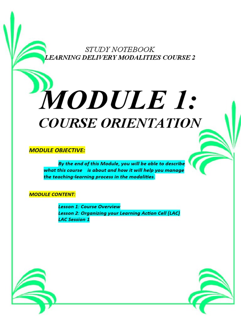Module 1 Study Notebook | PDF | Educational Assessment | Learning
