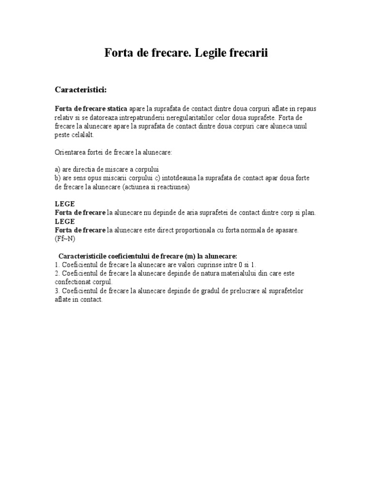 Forta de Frecare | PDF