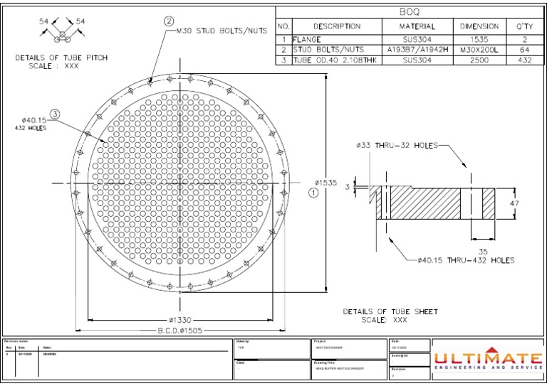 Tubesheet Drawing PDF | PDF