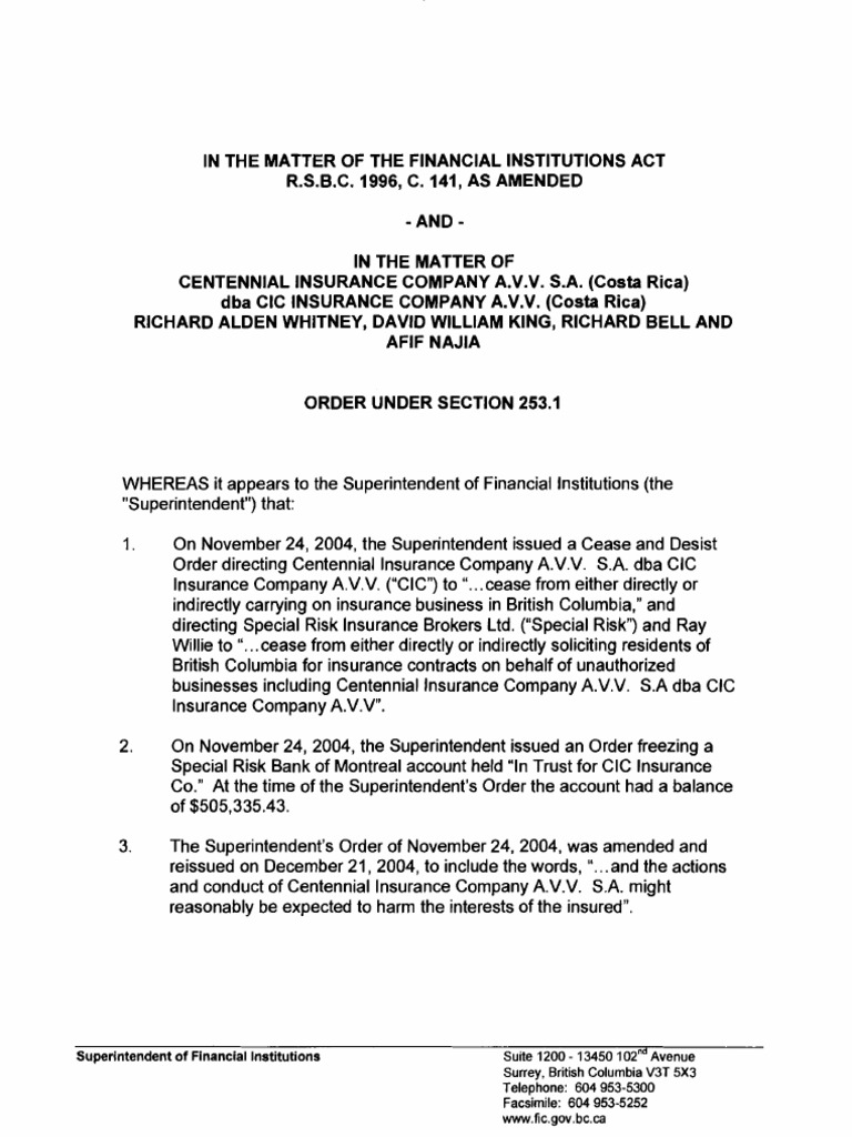 CiC - Canada | Download Free PDF | Breach Of Contract | Insurance