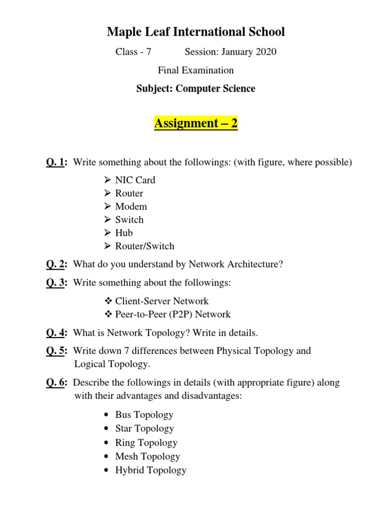 Class 7 - Assignment 2 For Final | PDF