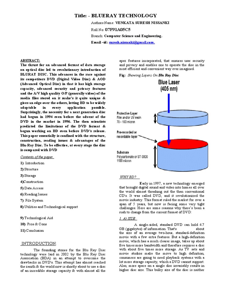 Blue Ray Technology | PDF | Blu Ray | Dvd