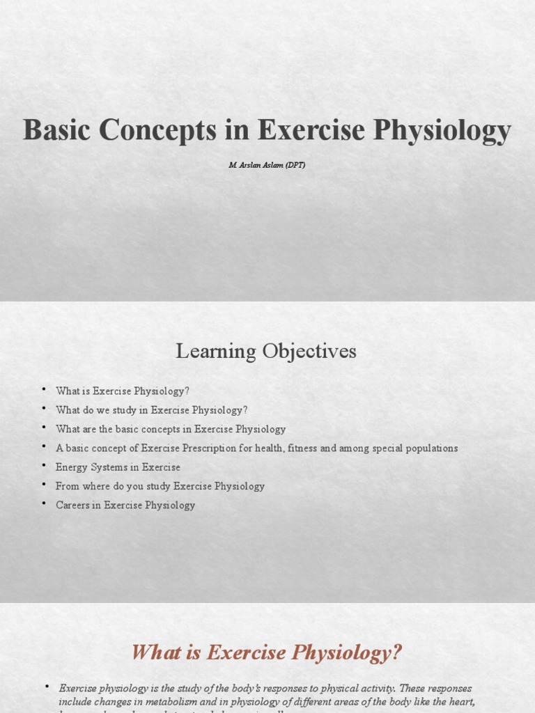 Basic Concepts in Exercise Physiology | PDF
