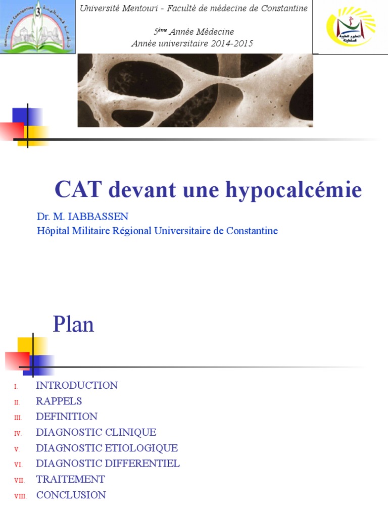 Hypocalcémie : Diagnostic et Traitement | PDF | Calcium | Médecine clinique