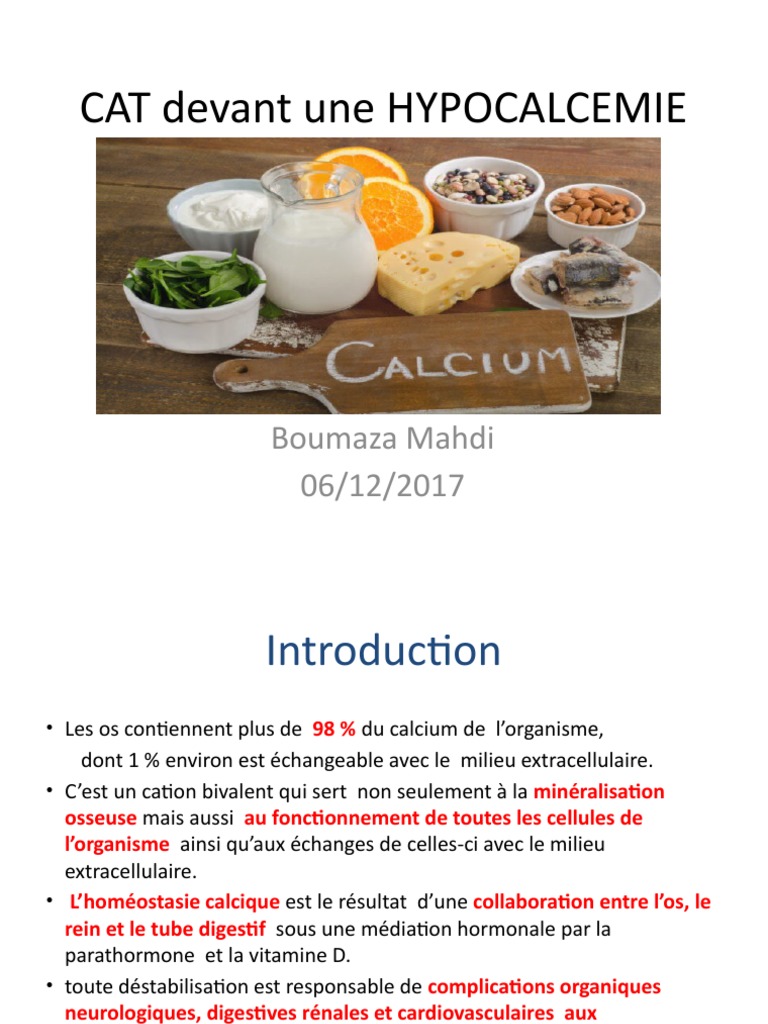 CAT Devant Une HYPOCALCEMIE | PDF | Calcium | Spécialités médicales