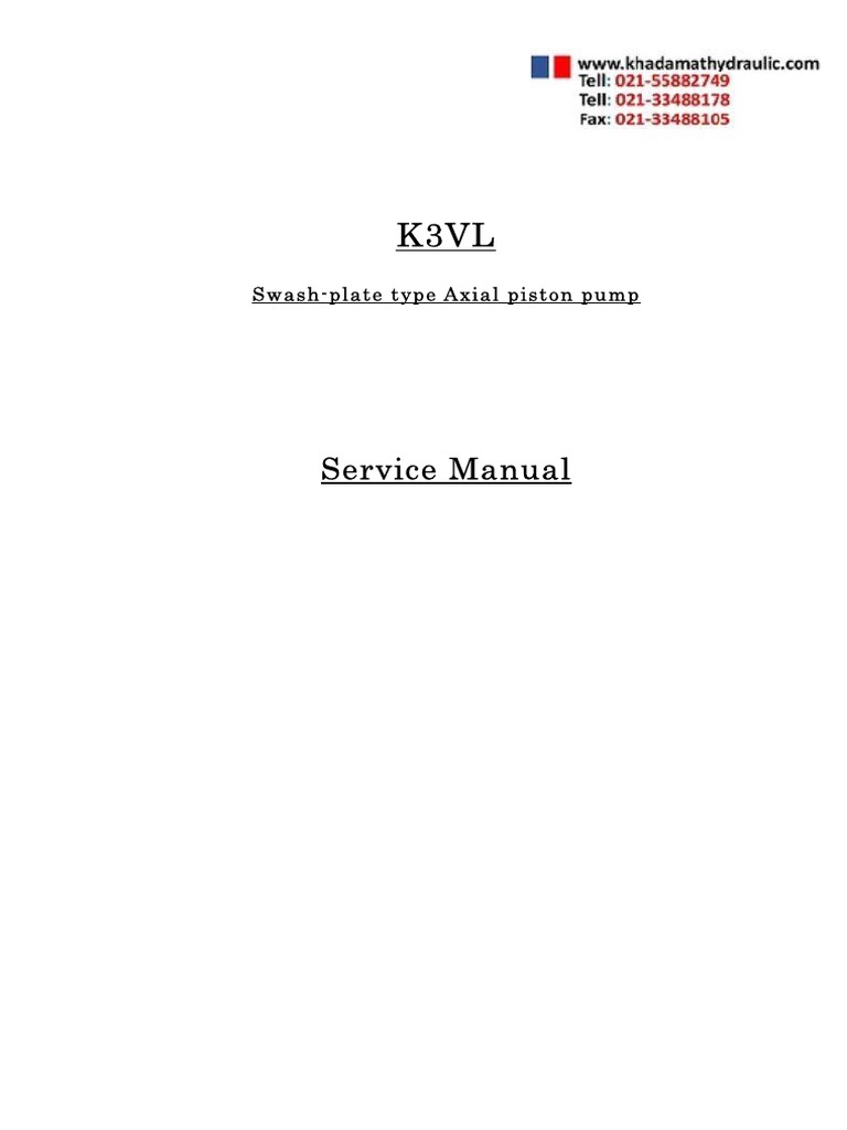 K3VL Pump Service Manual | PDF | Electrical Connector | Screw