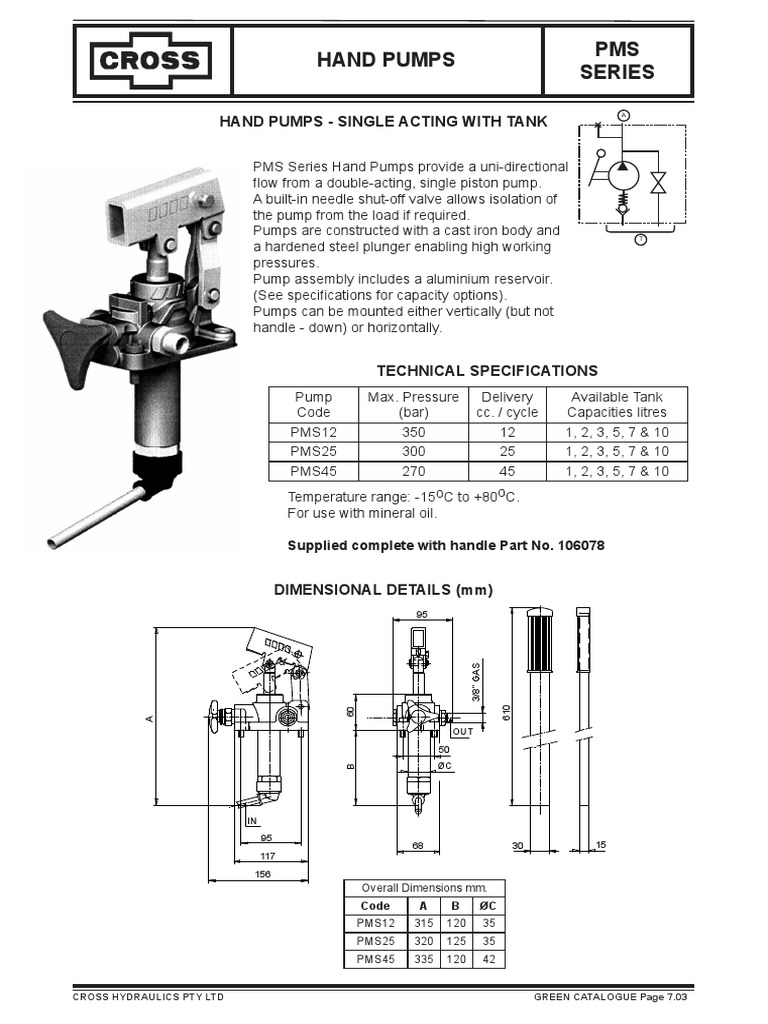 PMS Series Hand Pumps PDF | PDF | Pump | Equipment