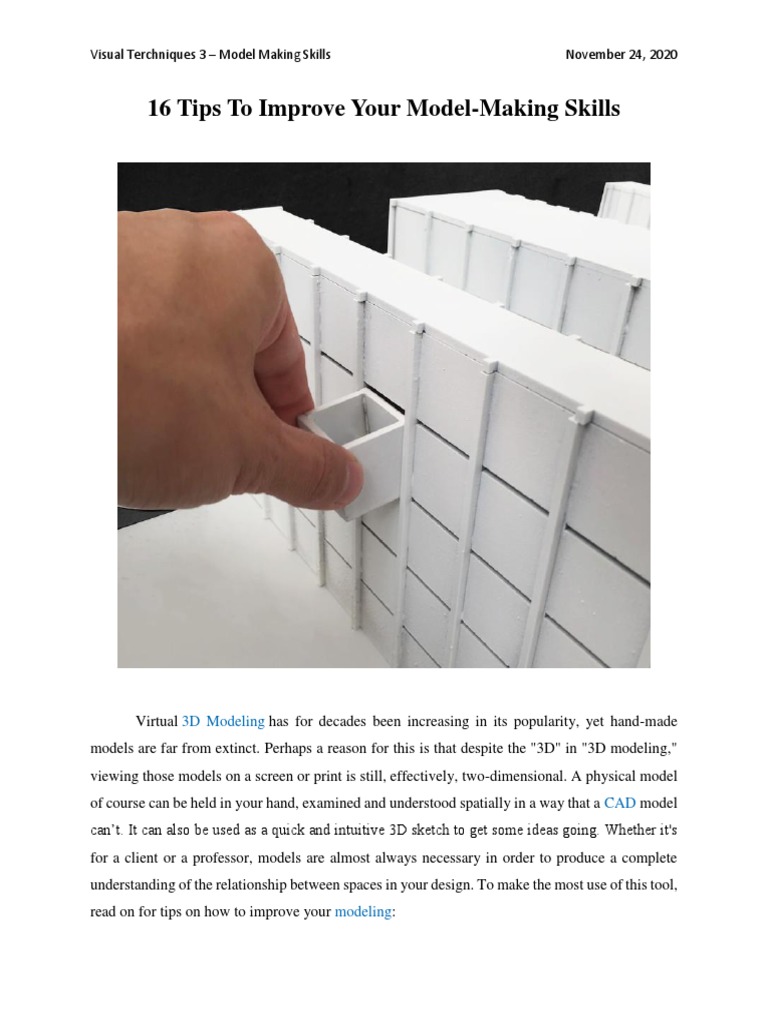 16 Tips To Improve Your Model-Making Skills | PDF | 3 D Computer ...