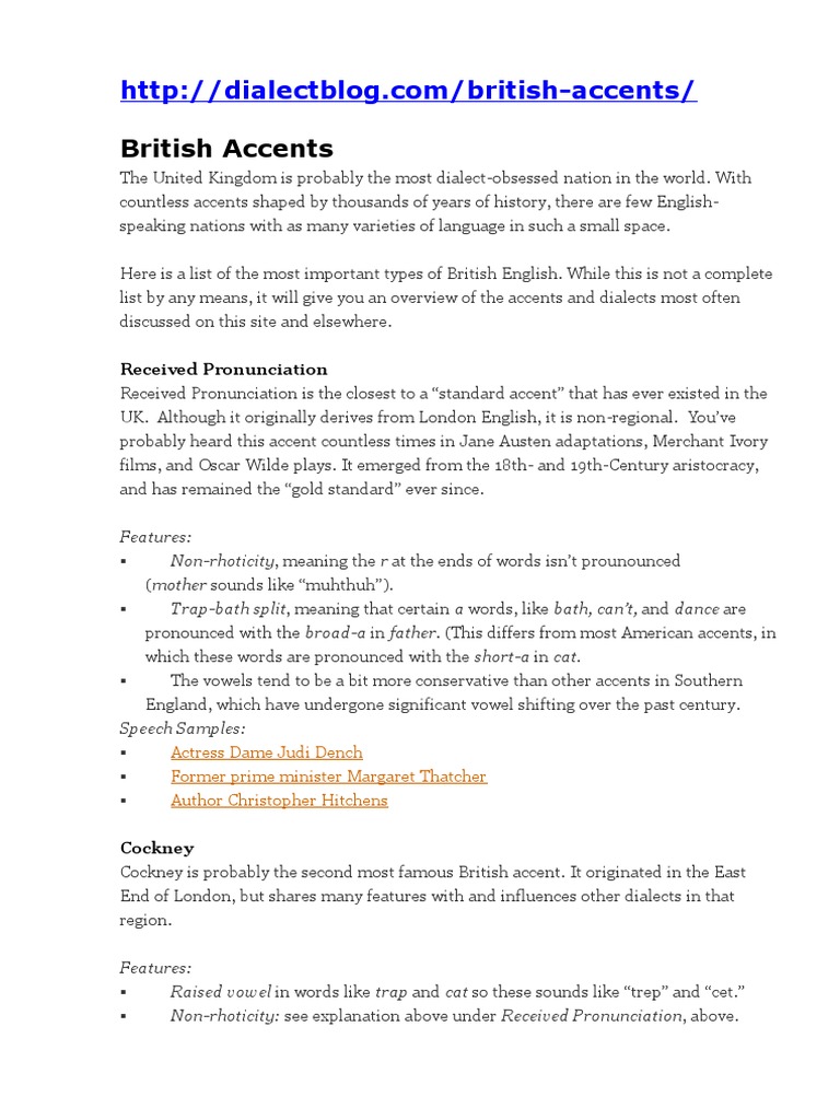 British Accents: Received Pronunciation | PDF | English Language | Symbols