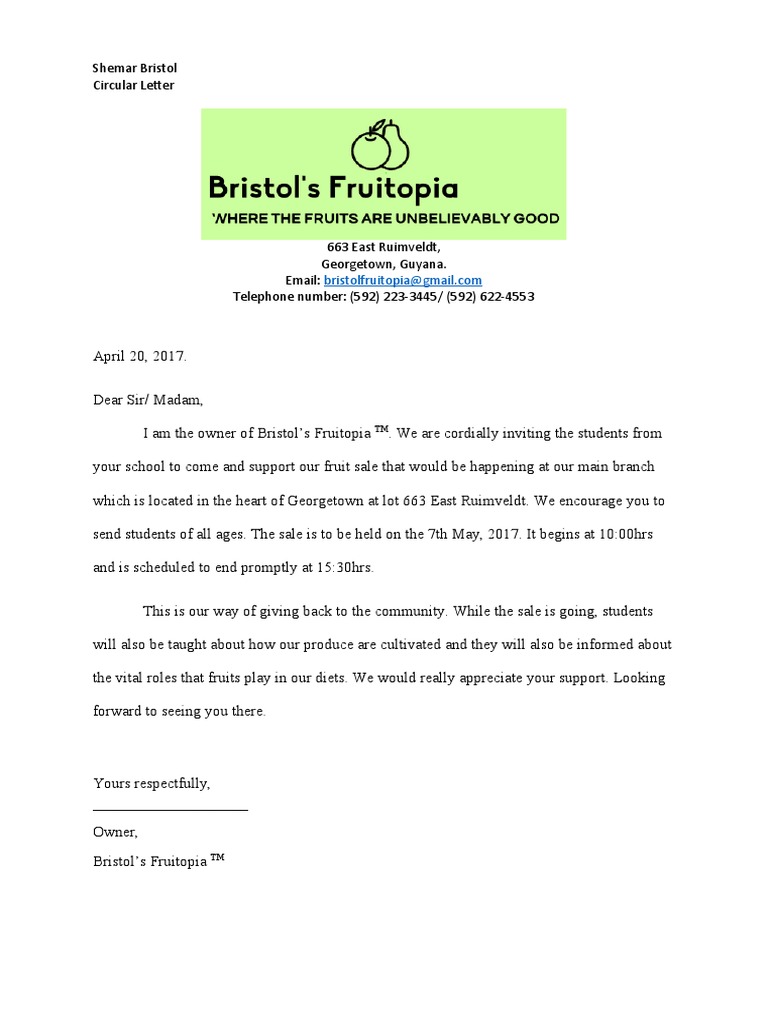 A. Letters - Circular Letter | PDF