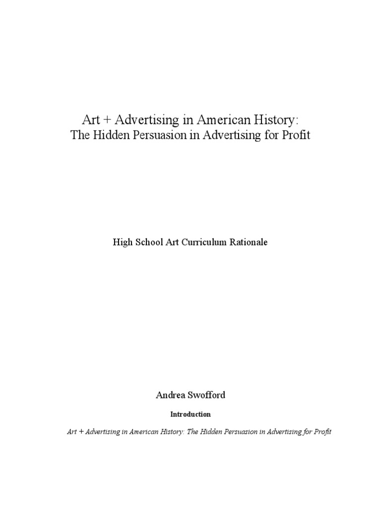 Art + Advertising in American History | PDF | Advertising | Persuasion
