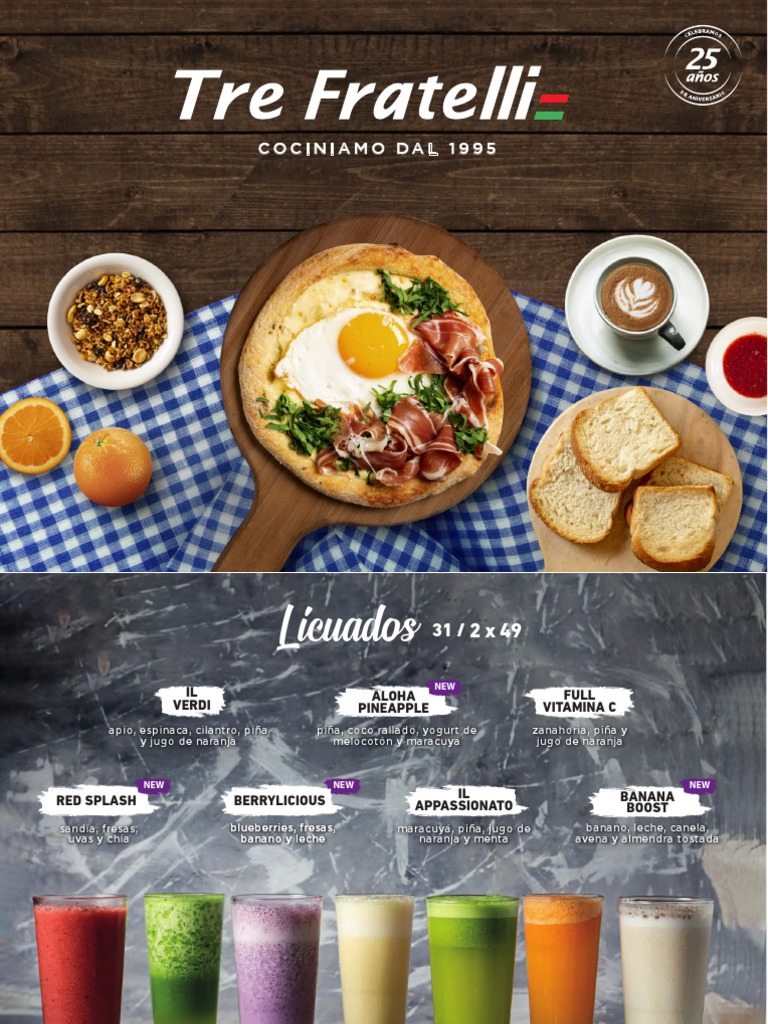 Menú Desayunos - Tre Fratelli 2019 | PDF | Tortita | Alimentos
