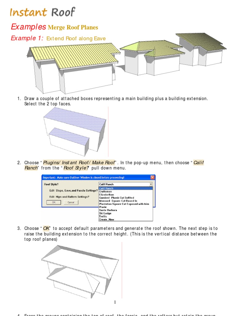 Examples: Merge Roof Planes | PDF | Roof | Building Technology