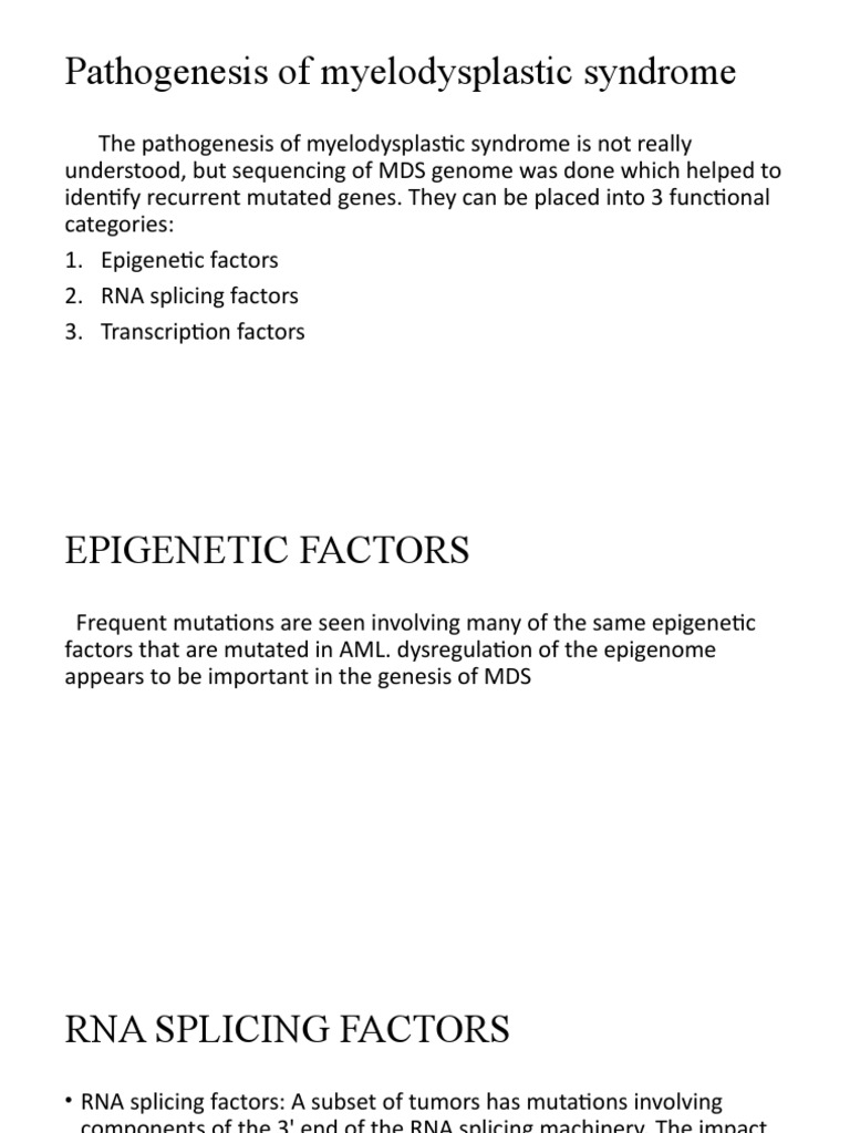 Pathogenesis of Myelodysplastic Syndrome | PDF | Bone Marrow | Blood