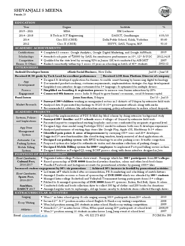 393 Shivanjali Meena CV Iteration3 Version 1 PDF | PDF | Mobile App | Computing
