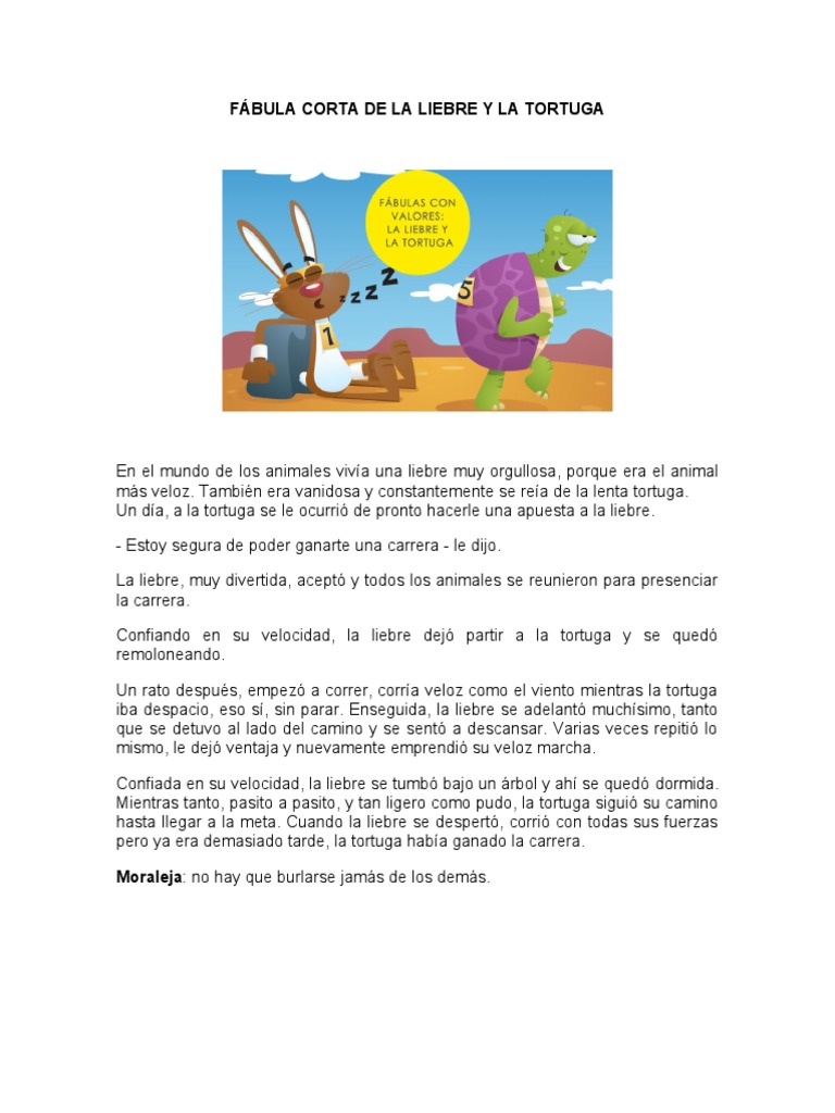 Fábula Corta De La Liebre Y La Tortuga Best Sale | www.simpleplanning.net