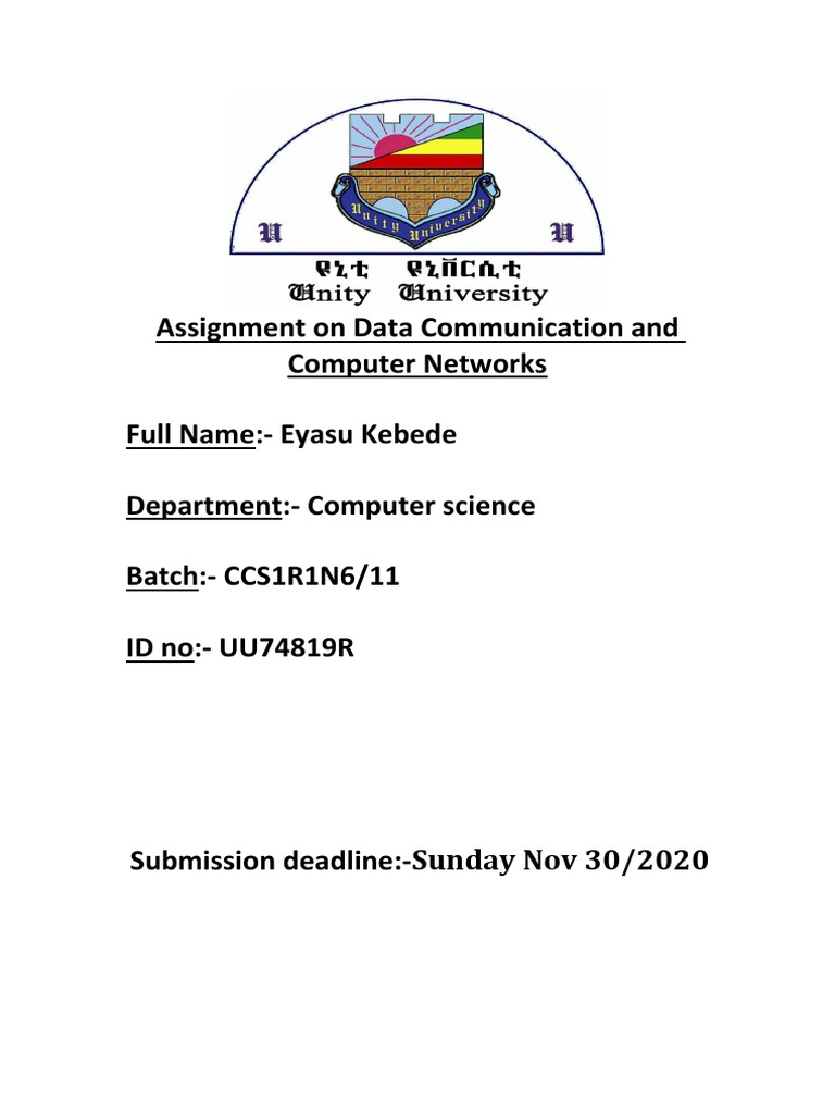 Data Communication And Computer Network Assignment Pdf Pdf Network Topology Computer Network