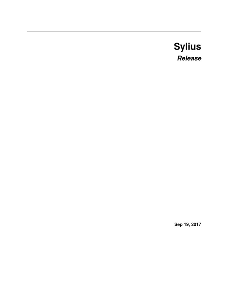 Sylius: Release | PDF | Php | Command Line Interface