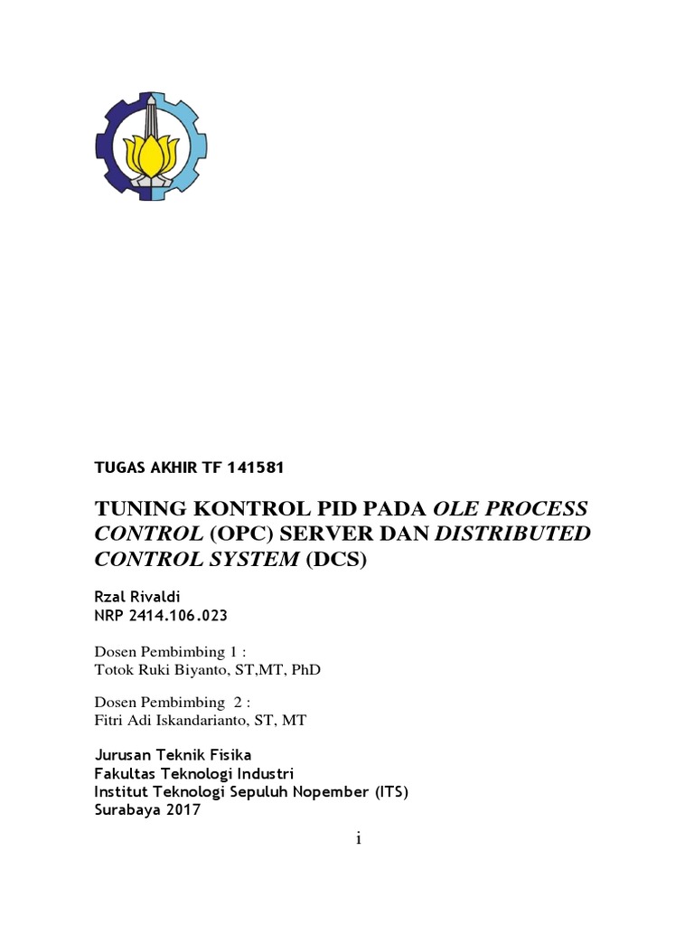 Tuning Kontrol Pid Pada Ole Process Control (Opc) Server Dan ...