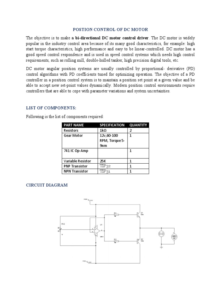 Blog 3 - Position Control of DC Motor | PDF | Electric Motor ...