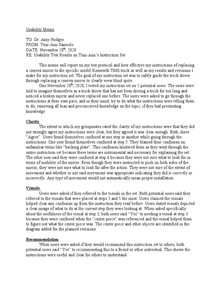 Usability Memo | PDF | Usability | Psychological Concepts