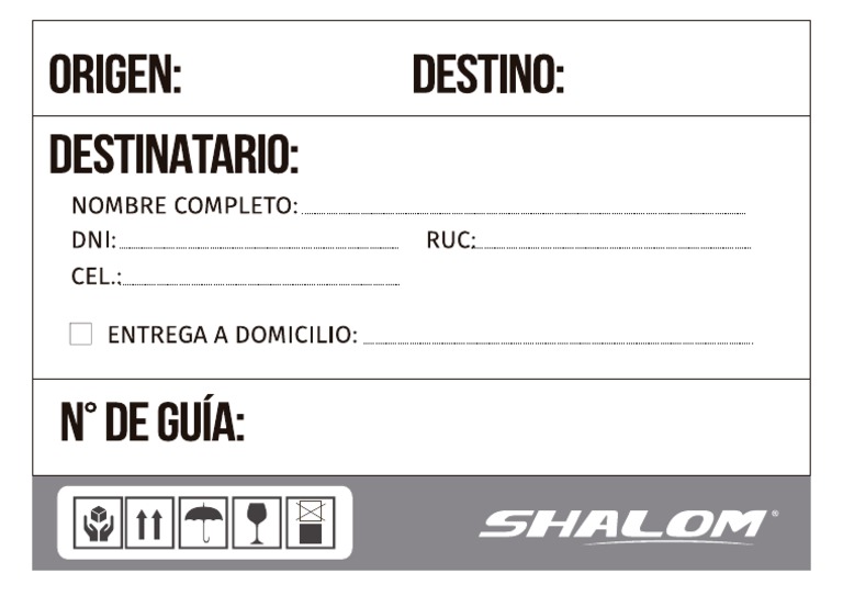 Rotulo Shalom Peru Lima | PDF