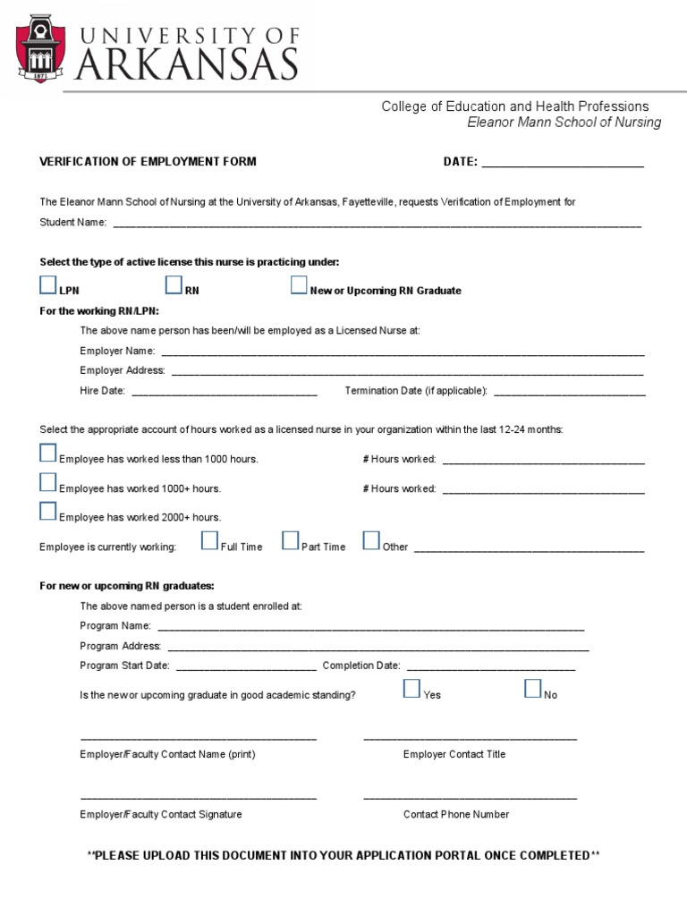 VOE Form - Application | PDF | Adulthood | Nursing