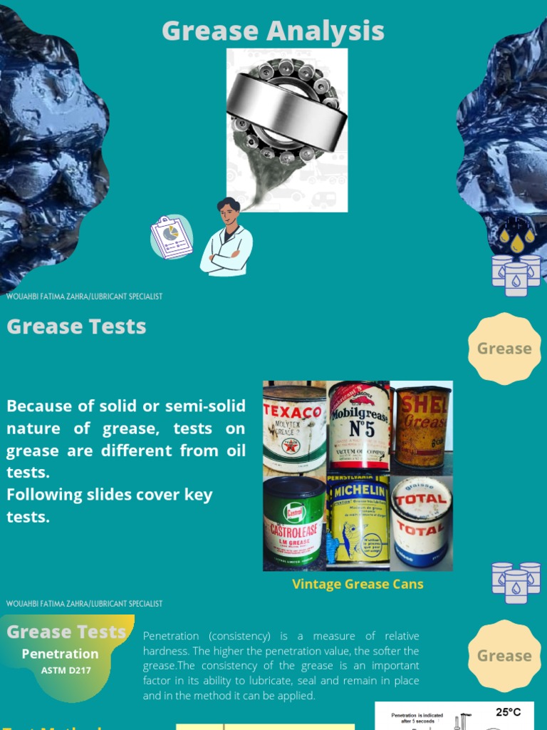 Grease Analysis: Wouahbi Fatima Zahra/Lubricant Specialist | PDF | Bearing (Mechanical) | Petroleum