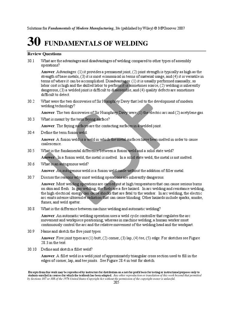 Fundamentals of Welding: Review Questions | PDF | Welding | Construction