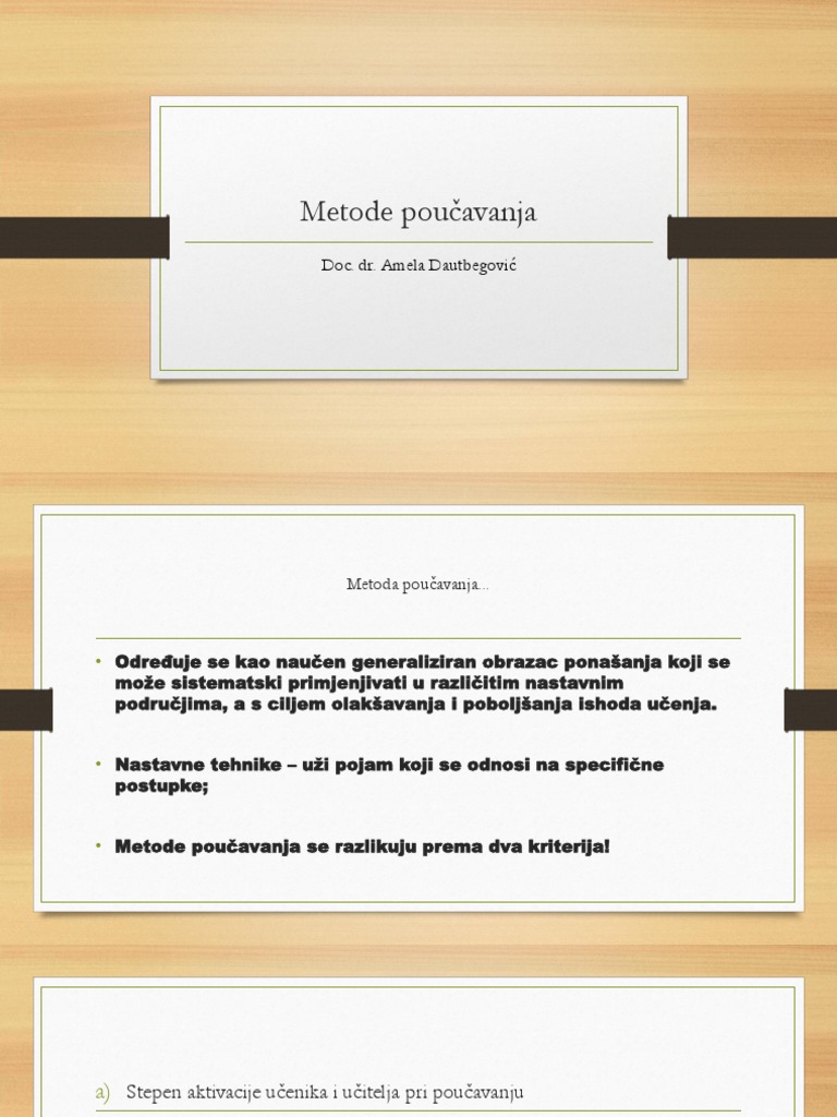 Metode poučavanja | PDF