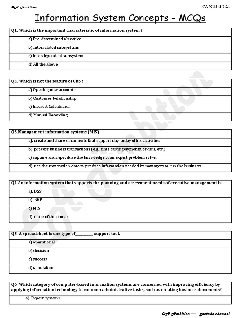 MIS Mcqs Revised | PDF | Information System | Management Information System