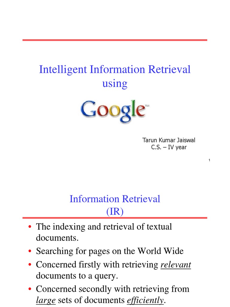 Intelligent Information Retrieval | PDF | Search Engine Indexing ...