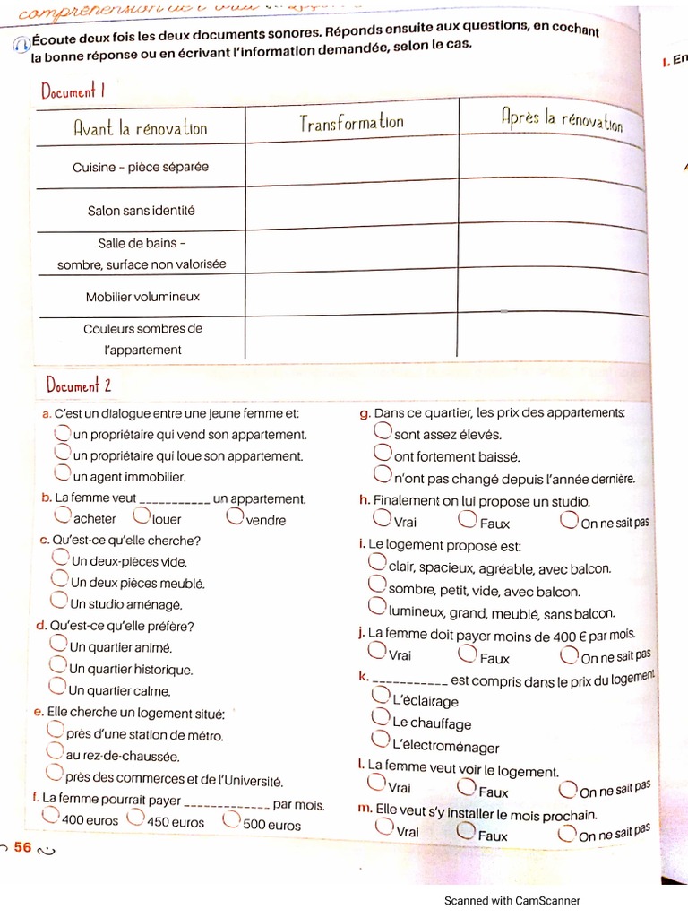 La Maison - Comprehension Orale Et Ecrite PDF | PDF