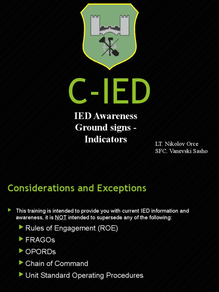 C-Ied: IED Awareness Ground Signs - Indicators | PDF | Improvised ...