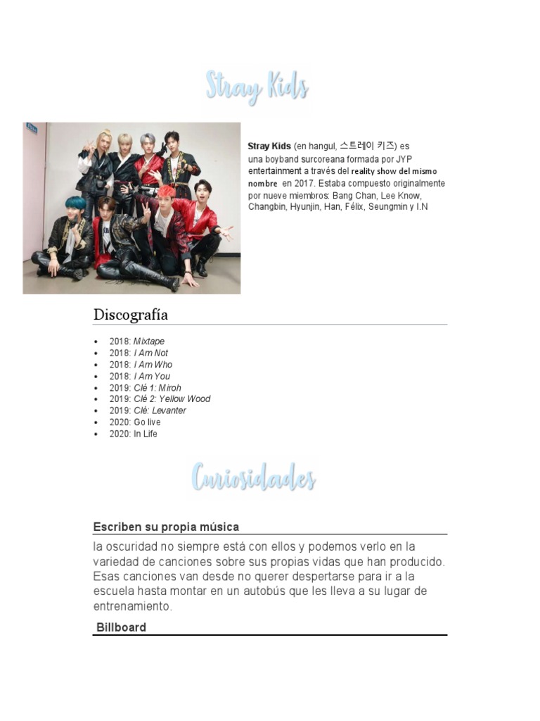 Todo sobre Stray Kids: historia y logros | PDF | Bailes ...