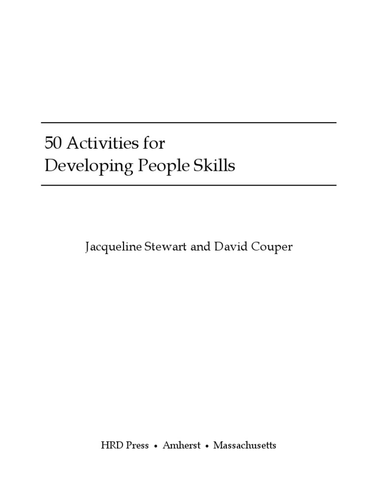 HRD Press 50 Activities For Developing People Skills PDF | PDF ...