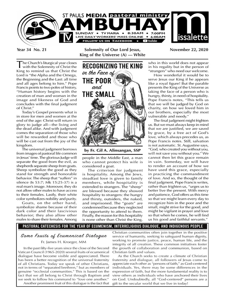 Solemnity of Christ The King PDF | PDF | God The Father | Glory (Religion)