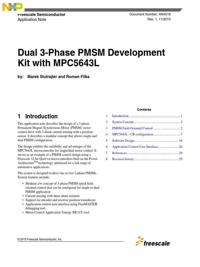 Dual 3-Phase PMSM Development Kit With MPC5643L: Application Note | PDF | Analog To Digital ...