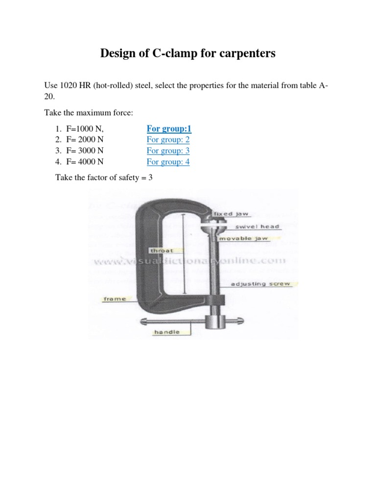 C-Clamp Design for Carpentry Projects | PDF