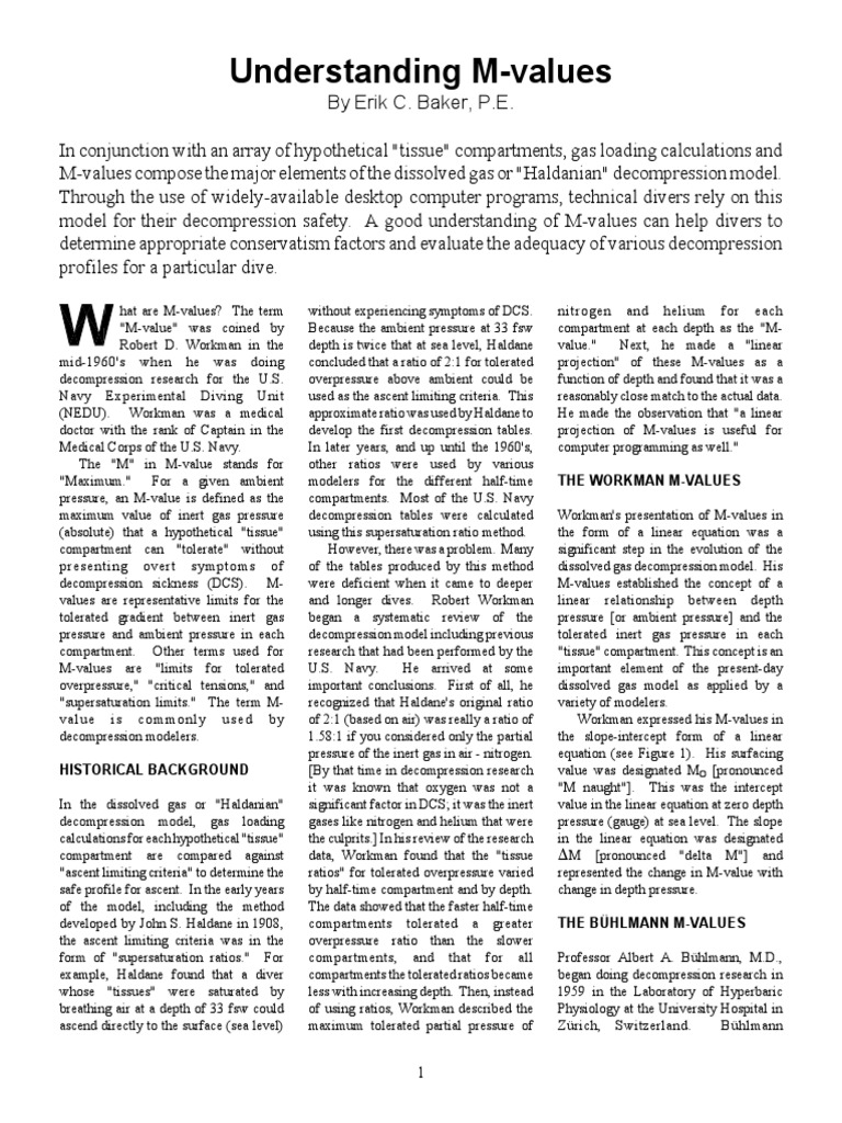 Understanding M-Values PDF | PDF | Underwater Diving | Underwater ...