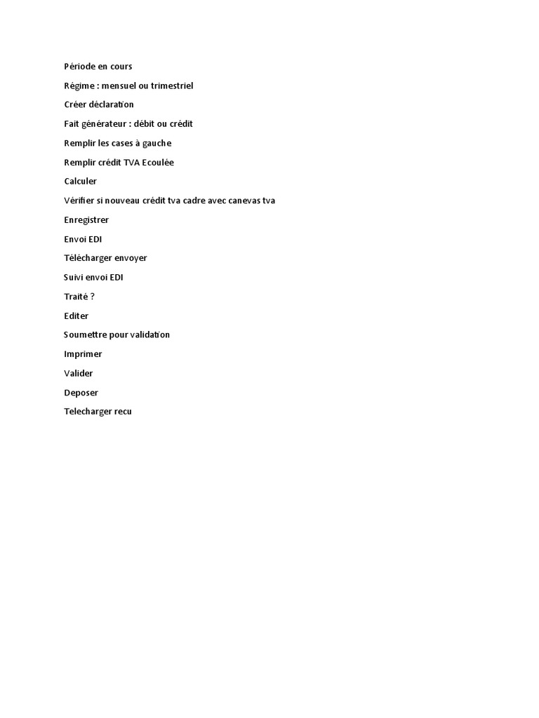 Etapes Declaration TVA | PDF